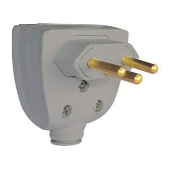Plug Macho 2P+T 20A Lateral Versátil Branco - Ref.615833 - PIAL