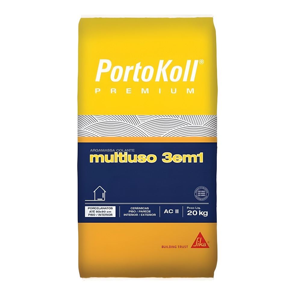 Argamassa Interna e Externa 20Kg Multiuso 3em1 Cinza PORTOKOLL / REF ...