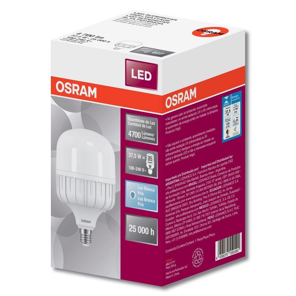 Lâmpada LED Bulbo HO 37,5W Bivolt 6500K LEDVANCE / REF. 7017577