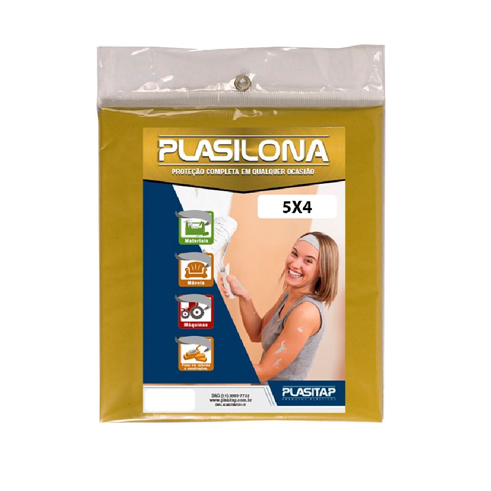 Lona Plástica 5x4 Metros Plasilona Amarelo PLASITAP / REF. C158