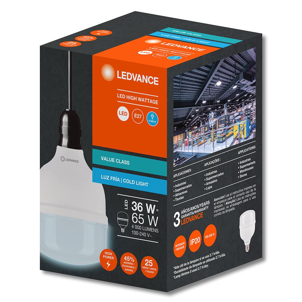 Lâmpada LED 36W Bivolt E27 Alta Potência 6500k LEDVANCE / REF. 7019705